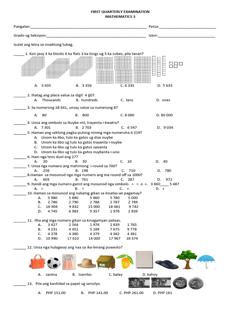 PT - Math 3 - Q1 | PDF