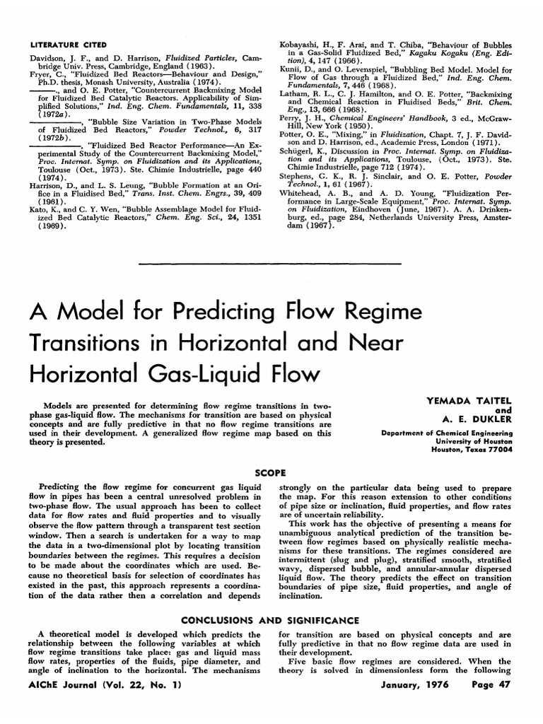 Predicting Gas-Liquid Flow Regimes | PDF | Fluid Dynamics | Reynolds Number