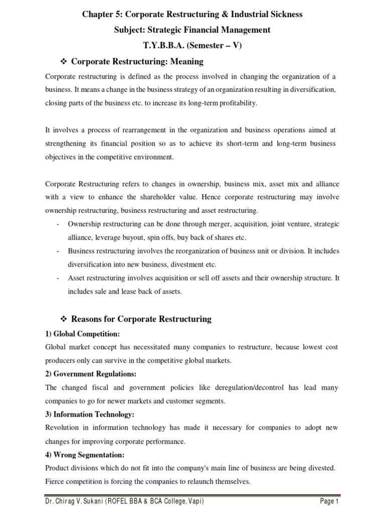 Chapter 5 - Final | PDF | Capital Structure | Restructuring