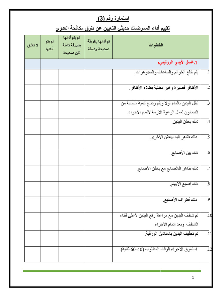 Infection Control Observation | PDF