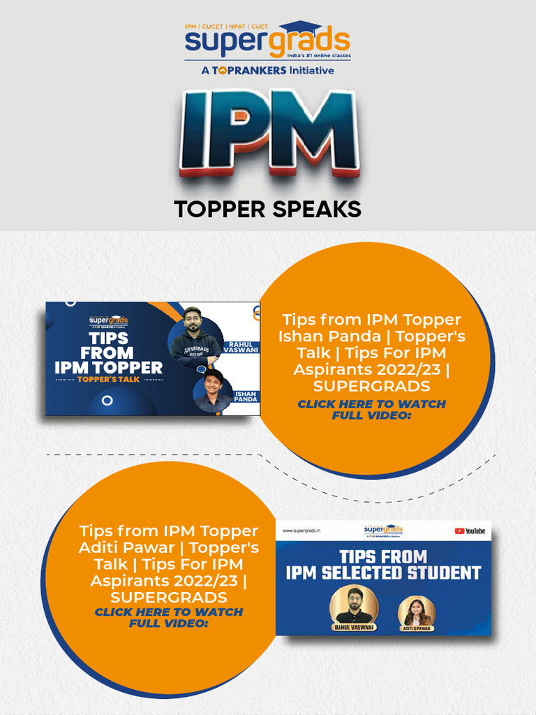 Ipm Topper Speaks 0267deecb8384 | PDF