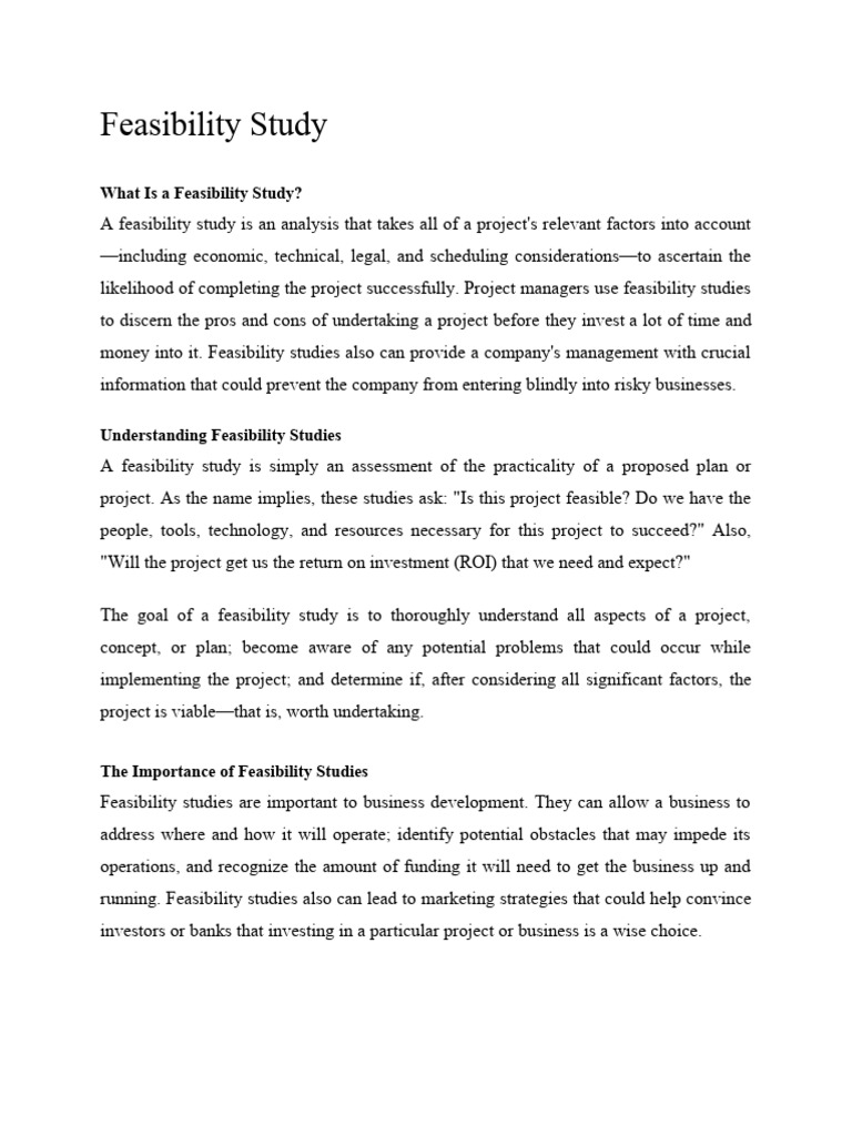 Feasibility Study | PDF | Feasibility Study | Business Economics