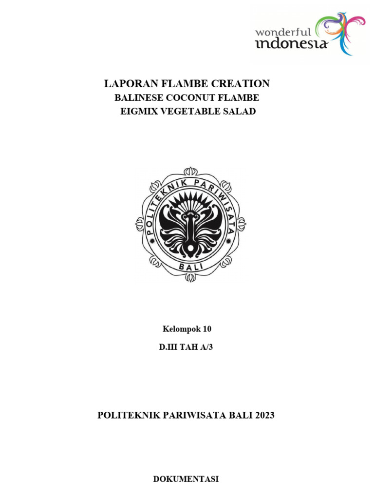 Laporan Flambe Creation Kelompok 10 | PDF | Teaspoon | Coconut