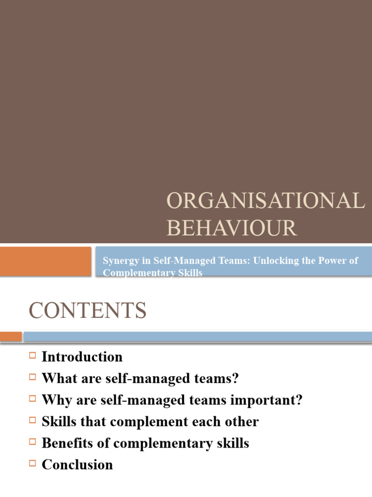 Self Managed Teams | Download Free PDF | Organizational Behavior | Business