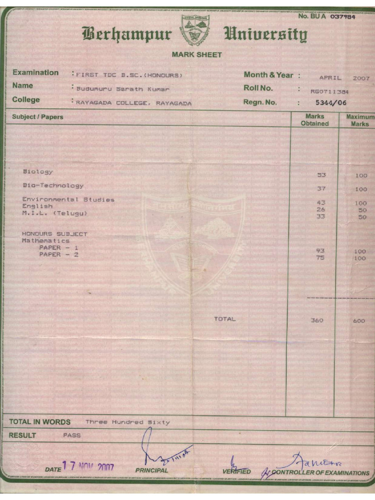 Combined Marksheets | PDF