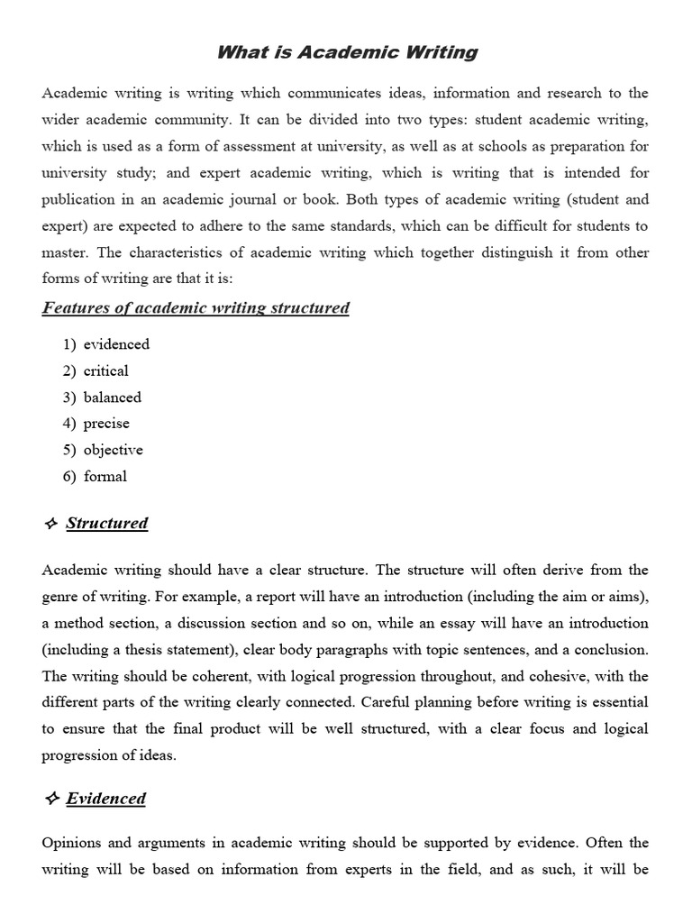 What Is Academic Writing. | PDF | Brainstorming | Evidence