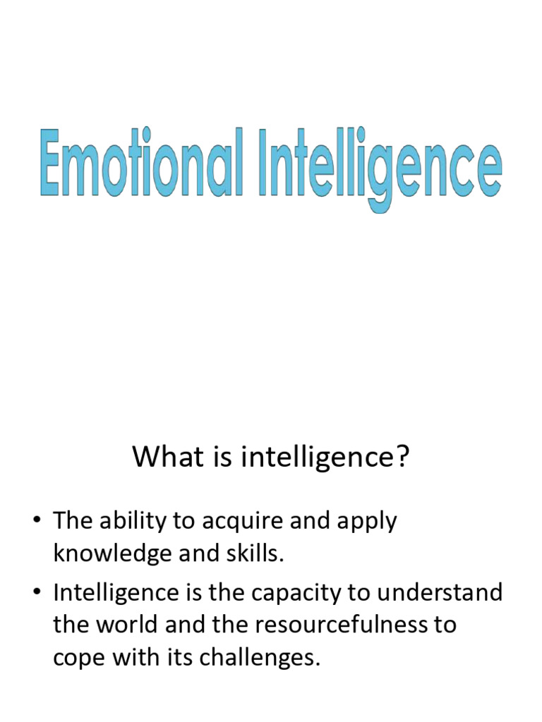 L 20 | PDF | Intelligence | Emotional Intelligence