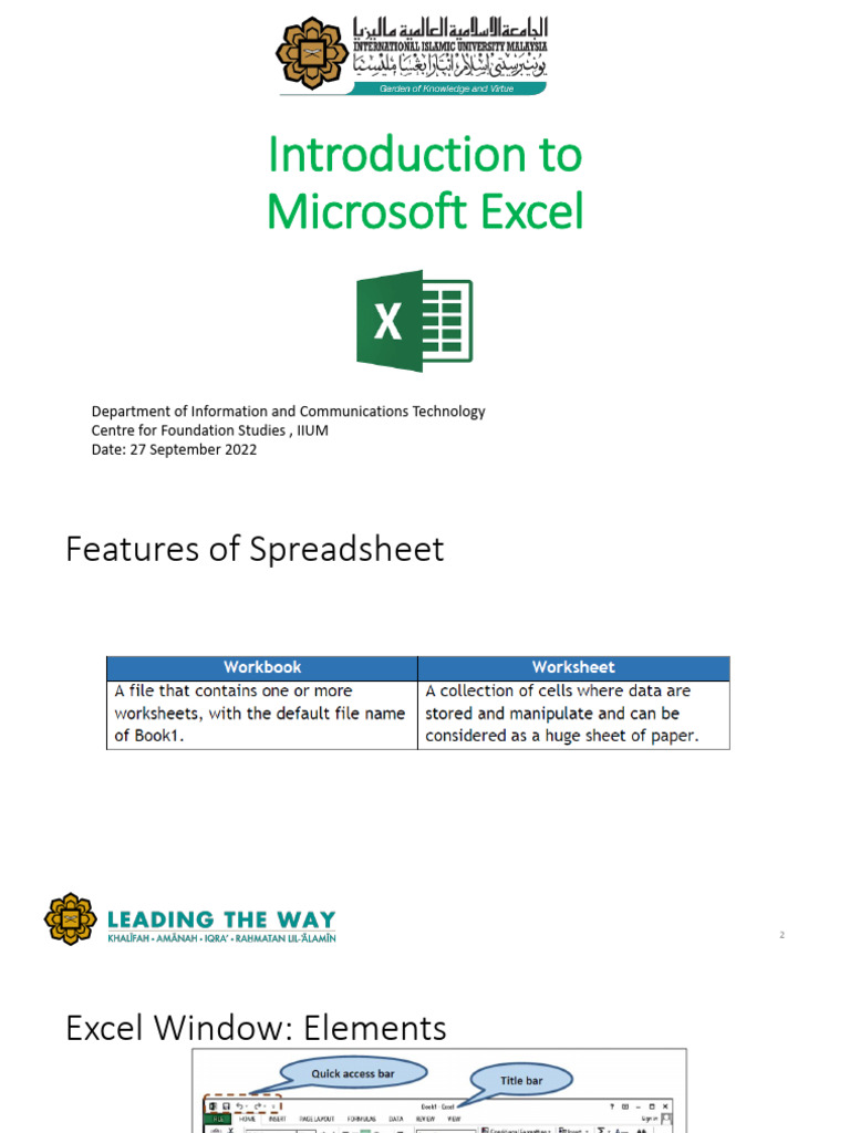 Topic 7 - Intro Microsoft Excel | PDF | Microsoft Excel | Point And Click
