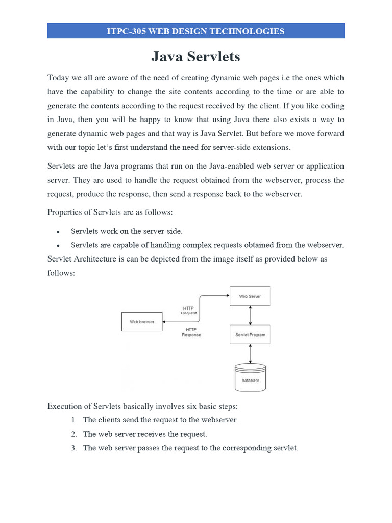 Servlet | PDF | Web Server | Internet & Web