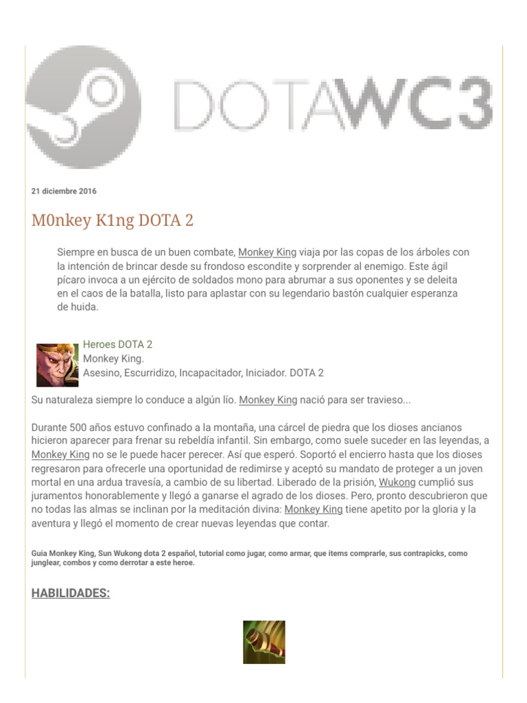Guia DOTA 2 - M0nkey K1ng DOTA 2 | PDF