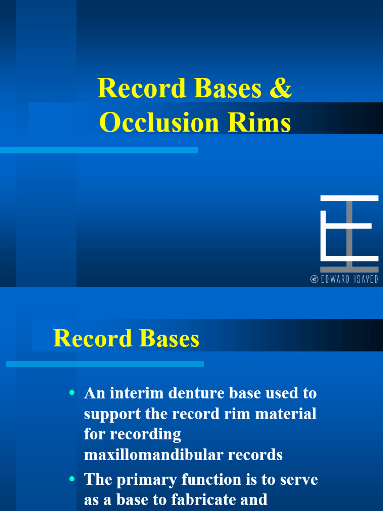 Record Bases & Occlusion Rims Guide | PDF | Human Head And Neck ...