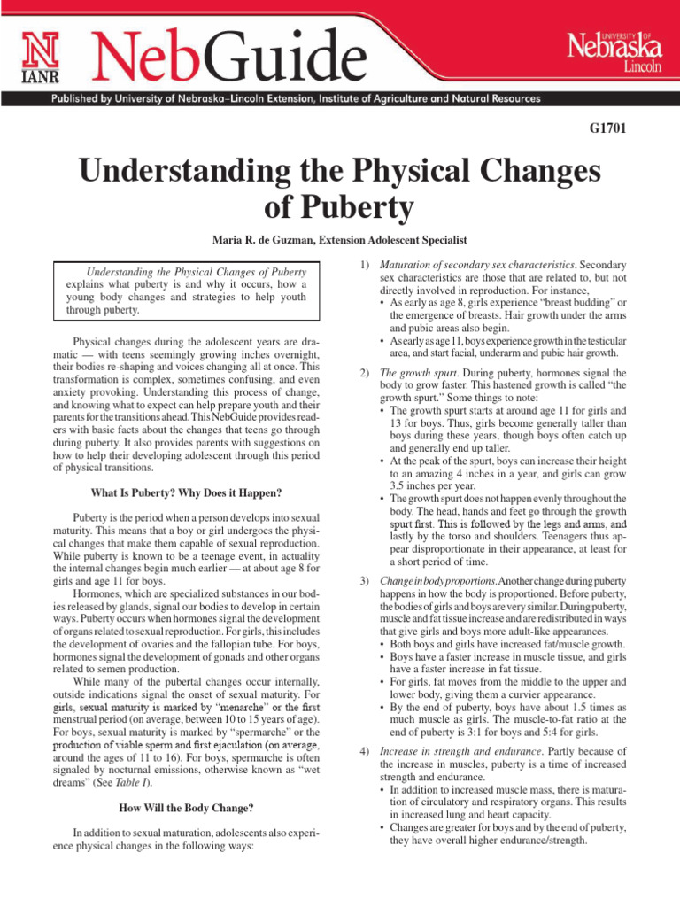 Understanding The Physical Changes of Puberty: Maria R. de Guzman ...