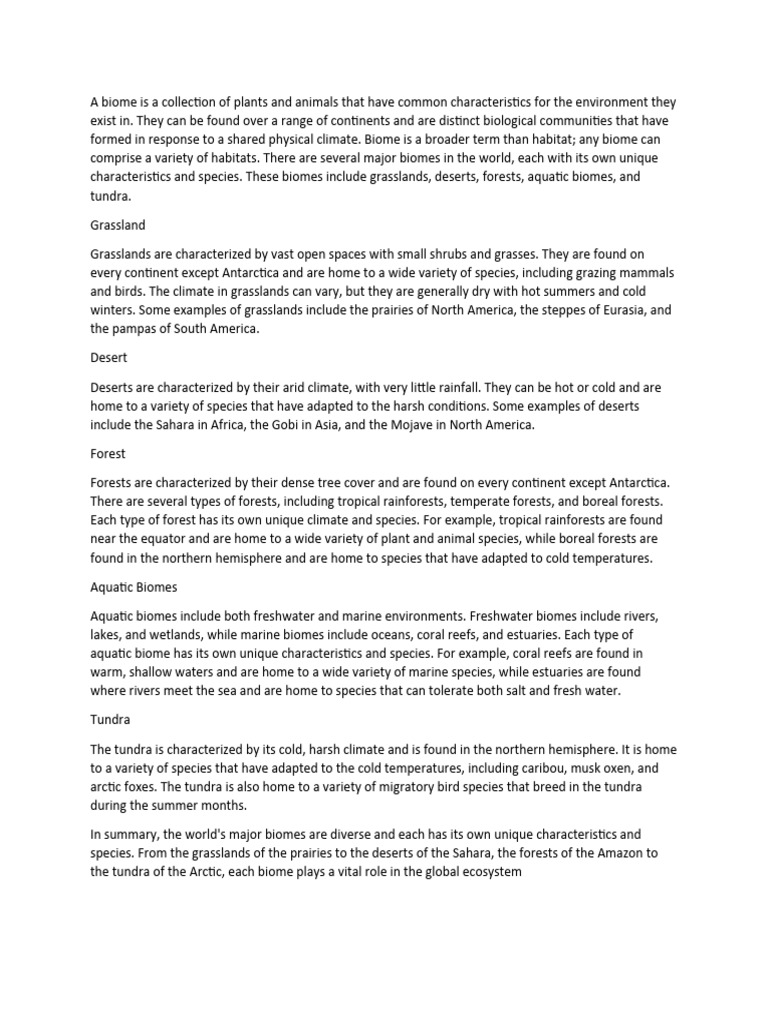 Reviewer About Major Biomes in Environmental Science | PDF | Grassland ...