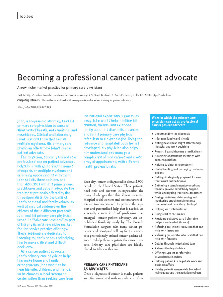 Patient Advocacy | PDF | Primary Care | Primary Care Physician