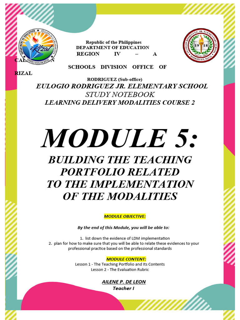 Module 5 Study Notebook AILENE DE LEON | PDF | Rubric (Academic) | Learning