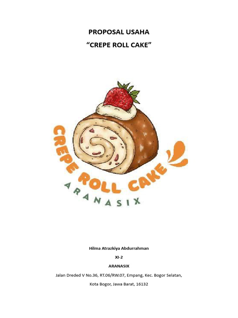 Hilma Atrazkiya - Proposal Usaha Crepe Roll Cake | PDF