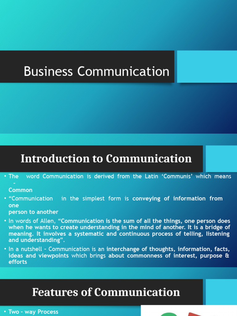 BBA 202 - Business Communication - PPT - Unit 1 & 2 | PDF | Communication | Information