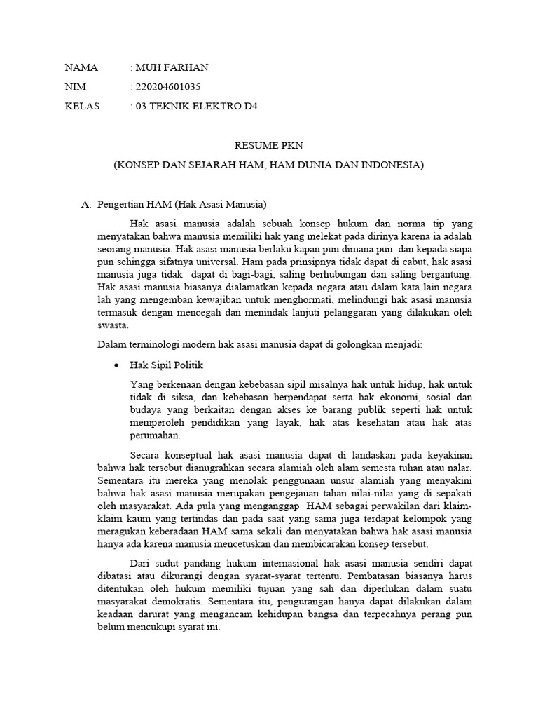 Resume PPKN Muh Farhan | PDF