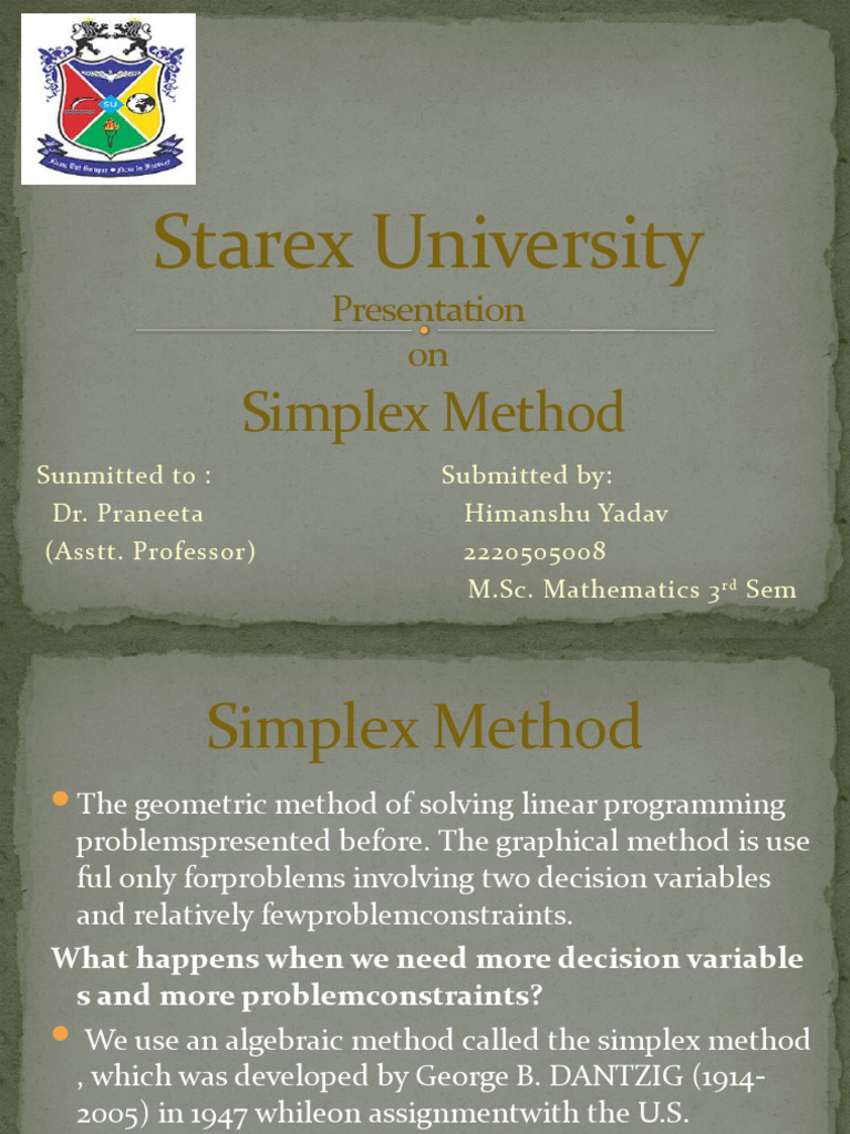 Simplex | PDF | Linear Programming | Algebra