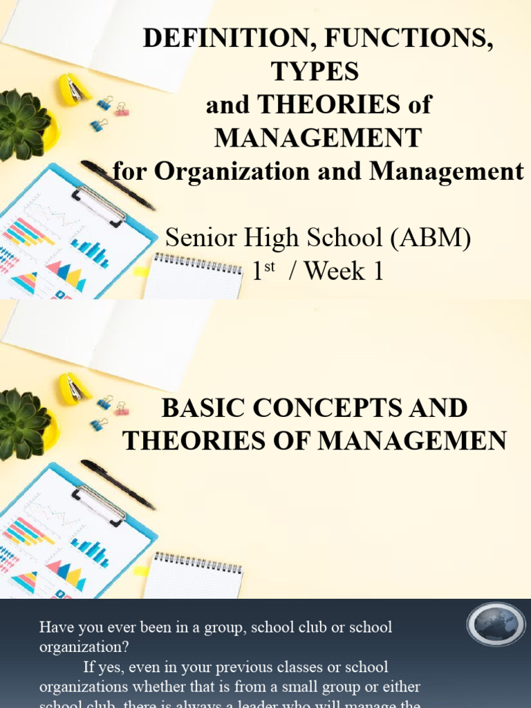 1.1 Definition, Function, Types and Theories For Organization and Management | PDF | Business ...