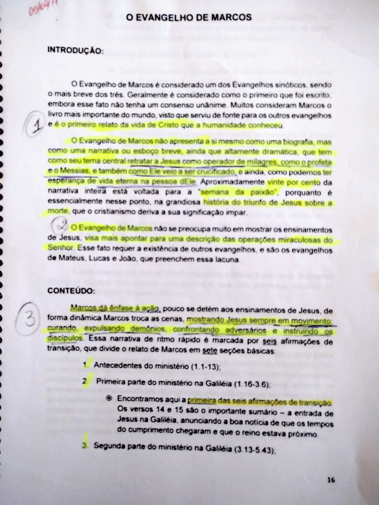 Análise Do NT - Marcos | PDF | Evangelho de Marcos | Jesus