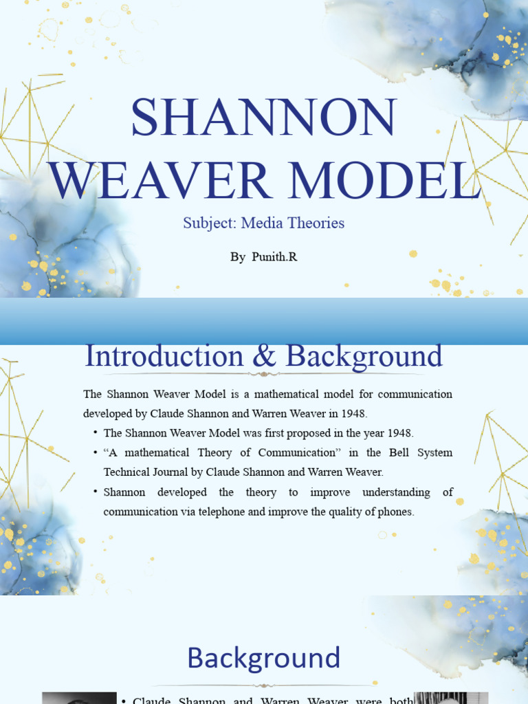 Shannon Weaver Model | PDF | Communication | Information
