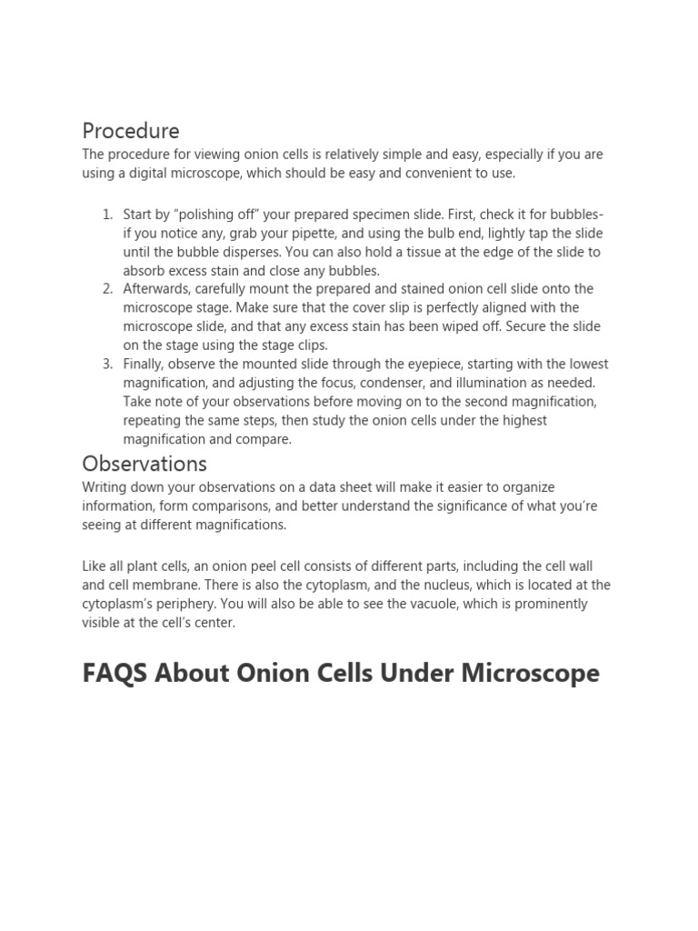 Onion Mounting | PDF | Cell (Biology) | Chloroplast
