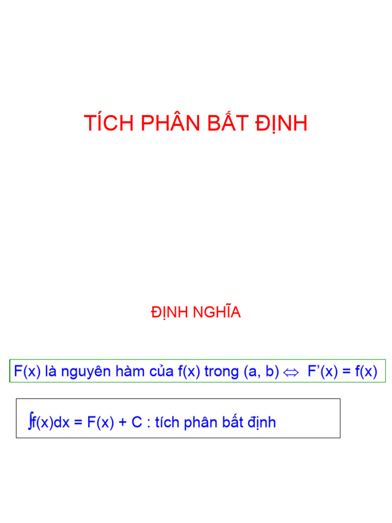 Giai-Tich-1 - Tran-Ngoc-Diem - 10.-Tich-Phan-Bat-Dinh - (Cuuduongthancong - Com) | PDF