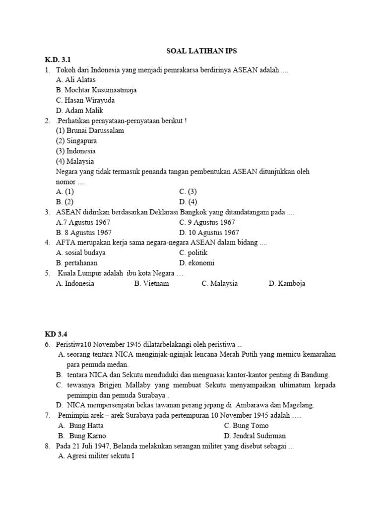 Soal Latihan Ips | PDF