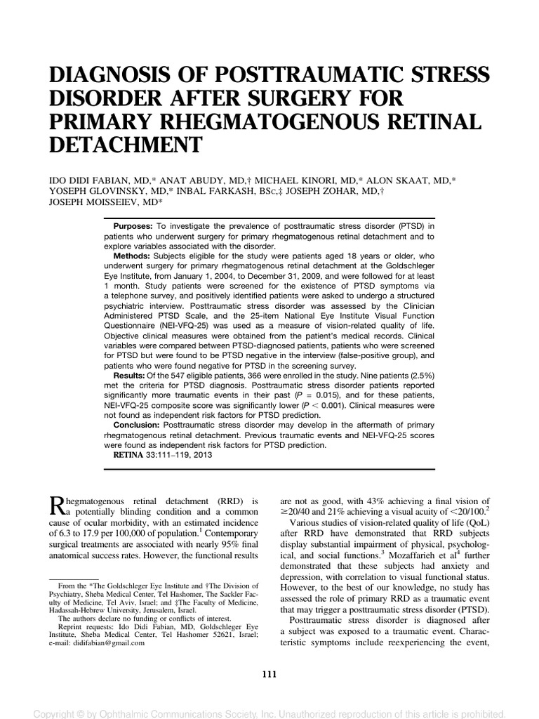 Diagnosis of Posttraumatic Stress | PDF | Psychological Trauma | Mental Disorder