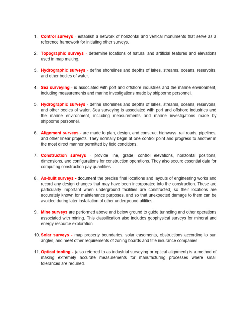 Surveying Definition of Terms | PDF | Surveying | Observational Error
