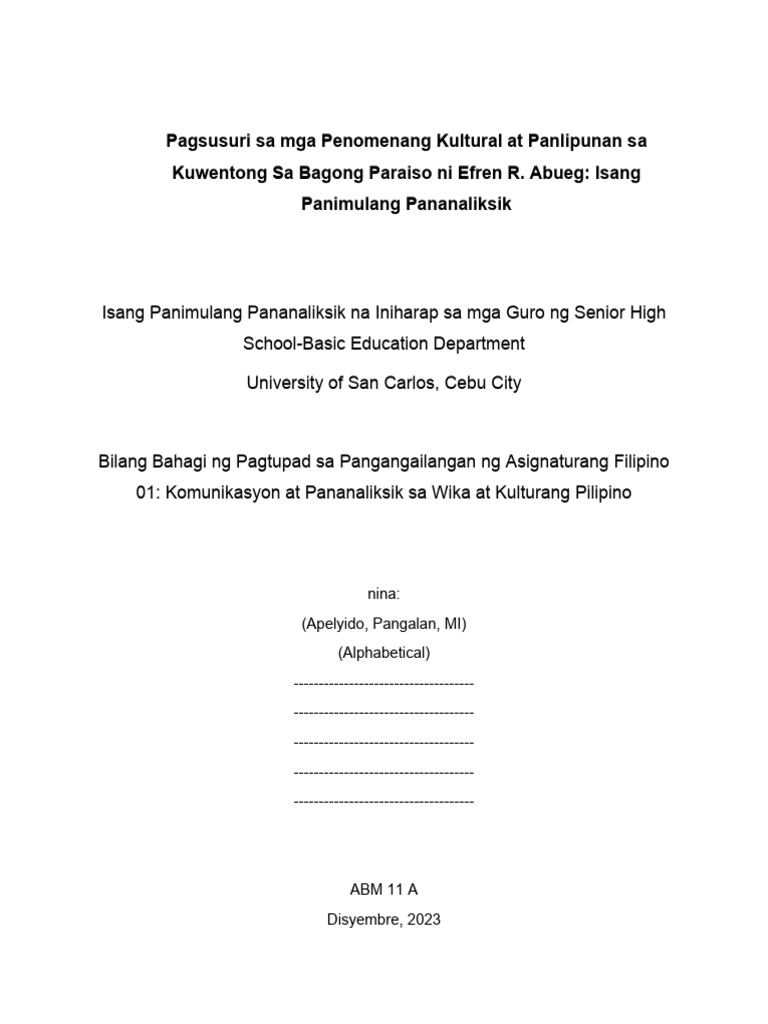 Pamagat Pananaliksik 3 | PDF