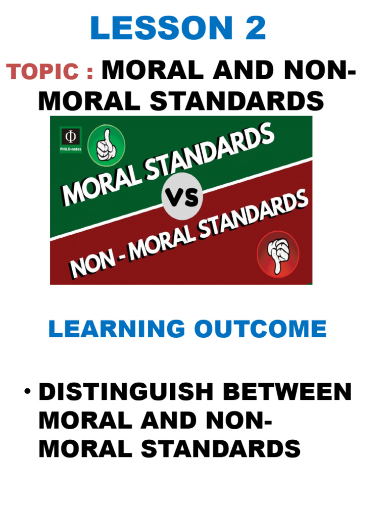 Gec 8 Lesson 2 Moral and Non Moral Standards | PDF | Utilitarianism | Morality