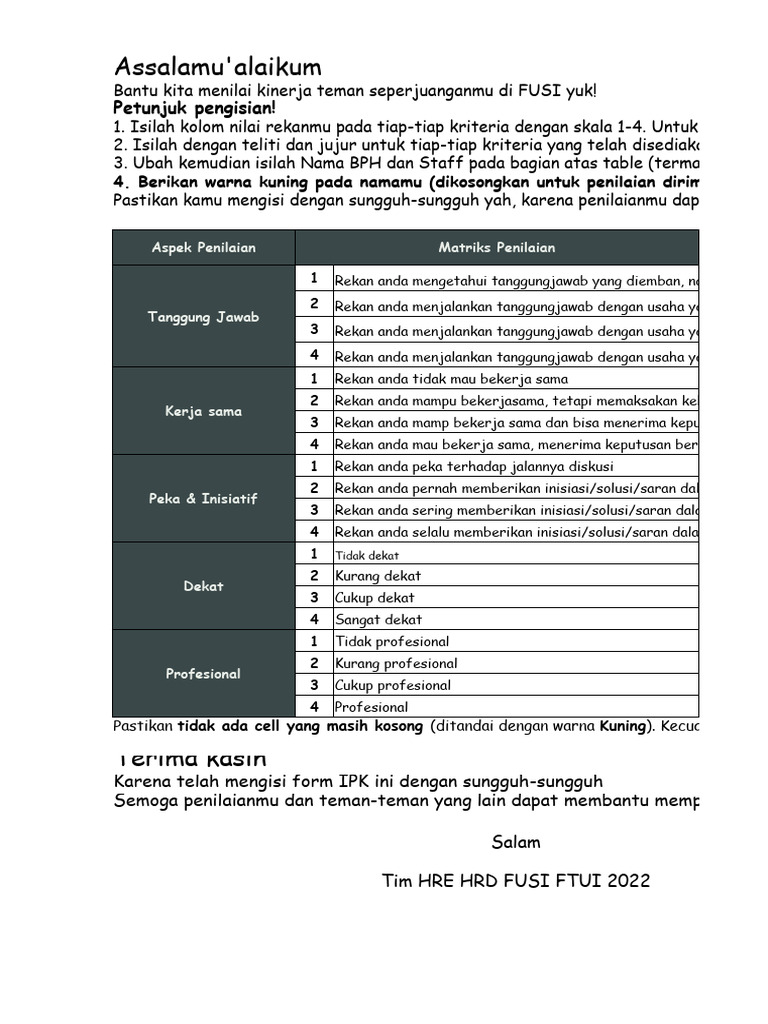 Nama Dept HRE Departemen | PDF