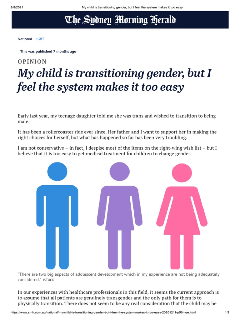 Concerns on Child Gender Transitioning | PDF | Transgender | LGBTQIA+ ...