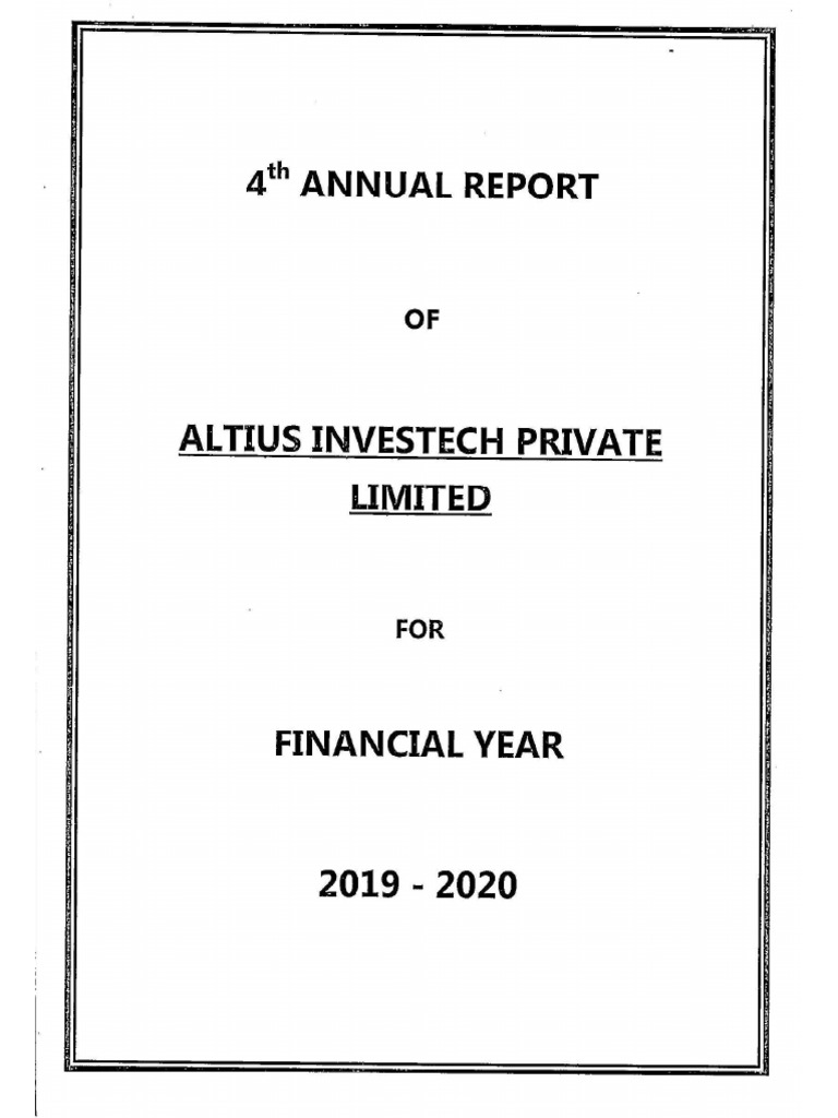 Altius Investech Ar 19-20 | PDF