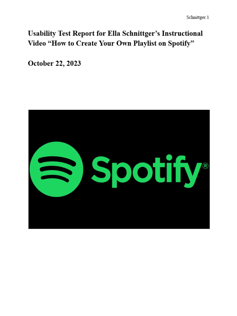 Usability Test Report 2 Pdf Usability Spotify