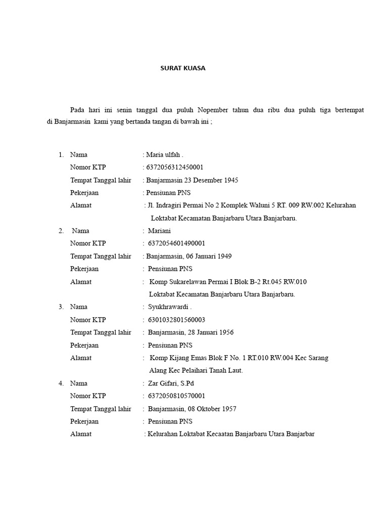 Surat Kuasa Jalan Sip 1 | PDF