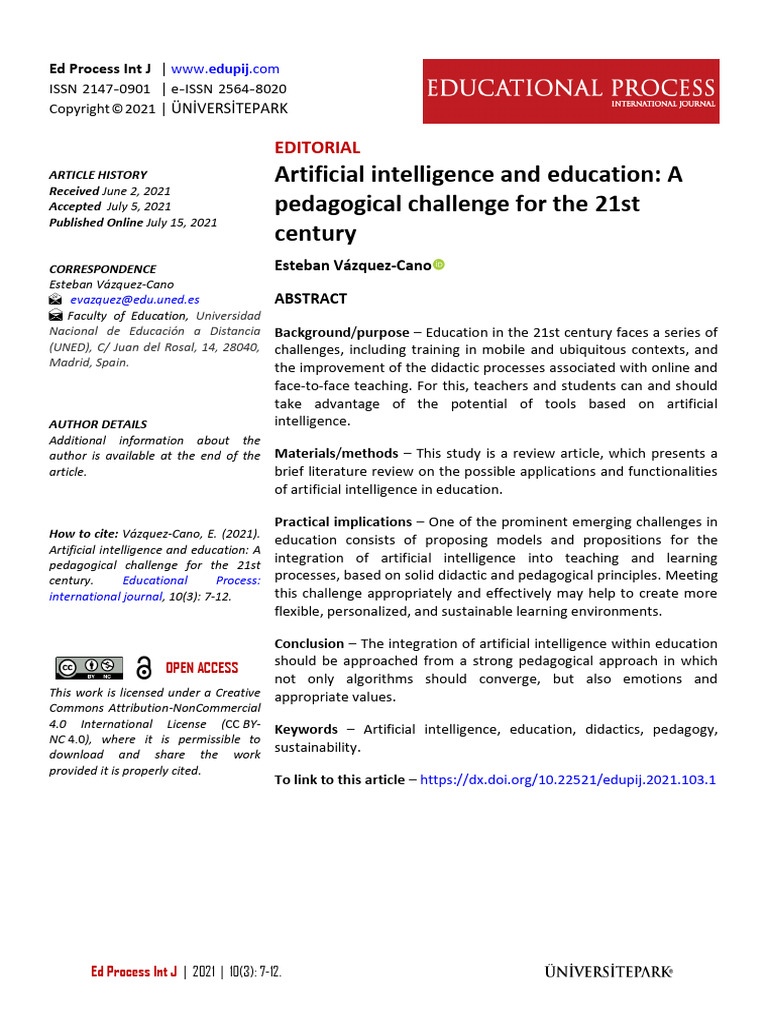Artificial - Intelligence - and - Education - Pedagogical Challenges | PDF | Artificial ...