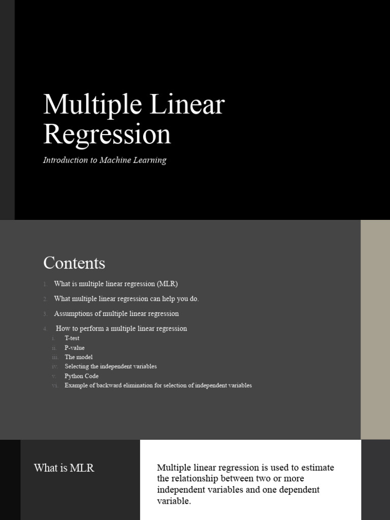 Multiple Linear Regression 13112023 063212pm | PDF | Regression ... Multiple Linear Regression 13112023 063212pm | PDF | Regression ...