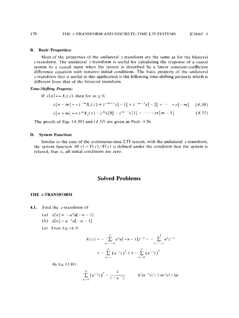 Schaum - Signals and Systems Z - Transf | PDF