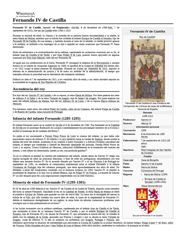Fernando IV de Castilla | PDF | Familias Nobles Españolas | Españoles