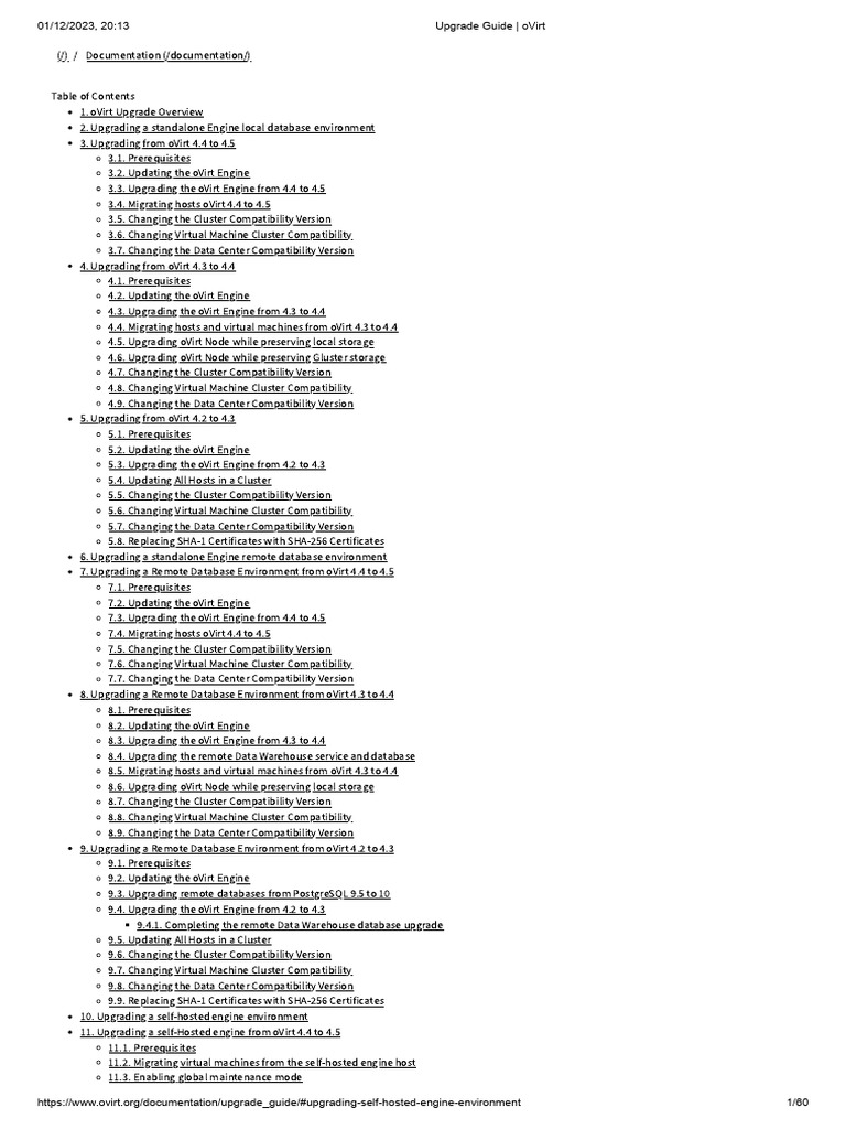Upgrade Guide - Ovirt | PDF | Computer Cluster | Databases