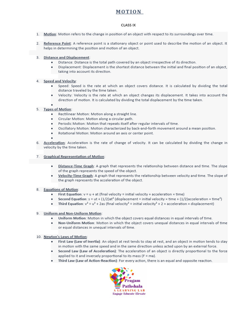 MOTION | PDF | Velocity | Speed