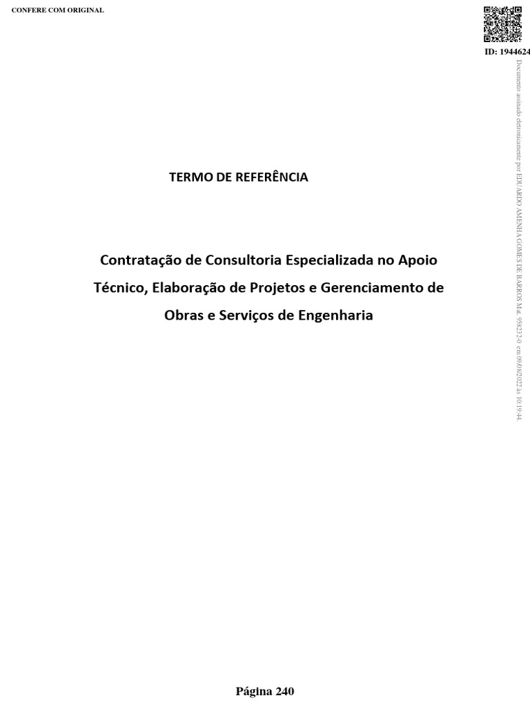 Termo de Referencia | PDF | Qualidade (negócios) | Planejamento