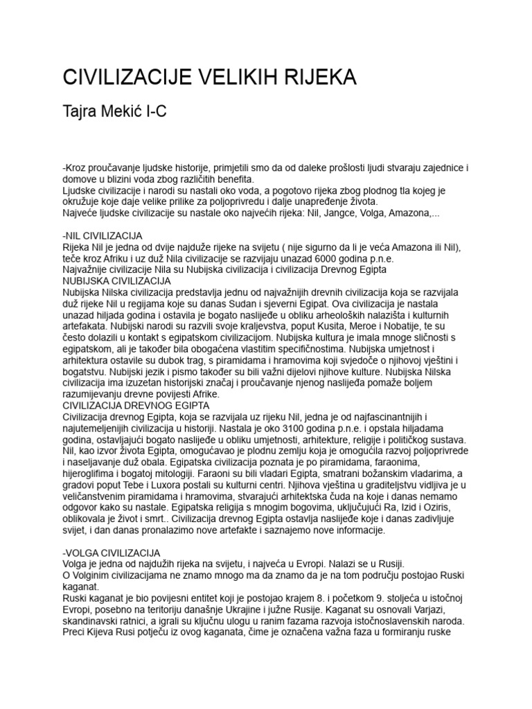 Civilizacije Velikih Rijeka TM | PDF