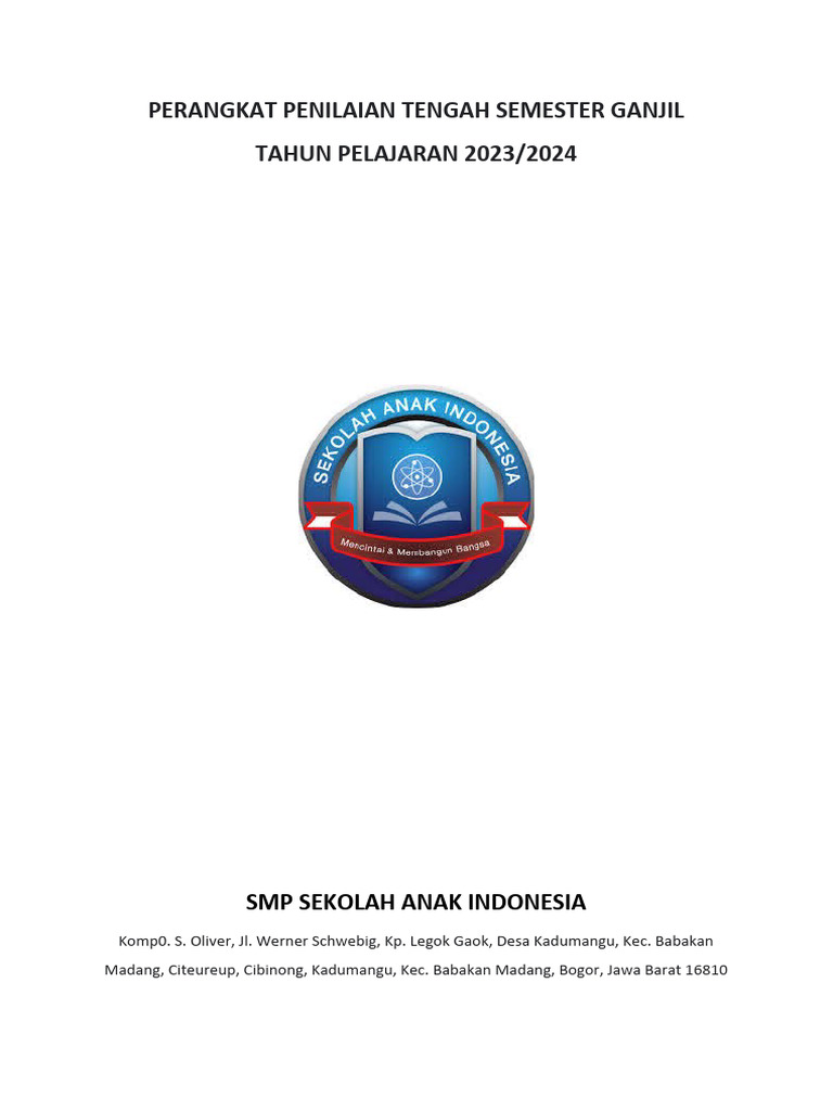 Cover Ceklis PTS | PDF