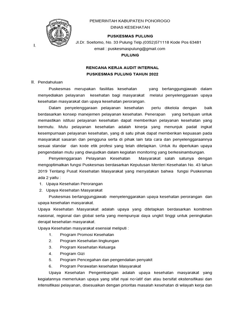 Rencana Program Audit 2022 | PDF | Bisnis