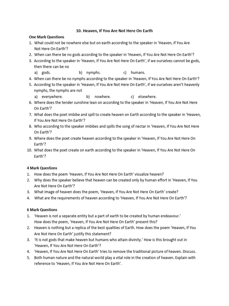 Heaven If You Are Not Here On Earth | PDF | Heaven | Mythology