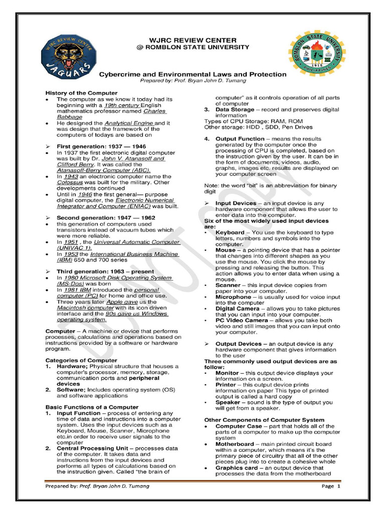 CDI 9 - Introduction To Cybercrime and Environmental Laws and ...
